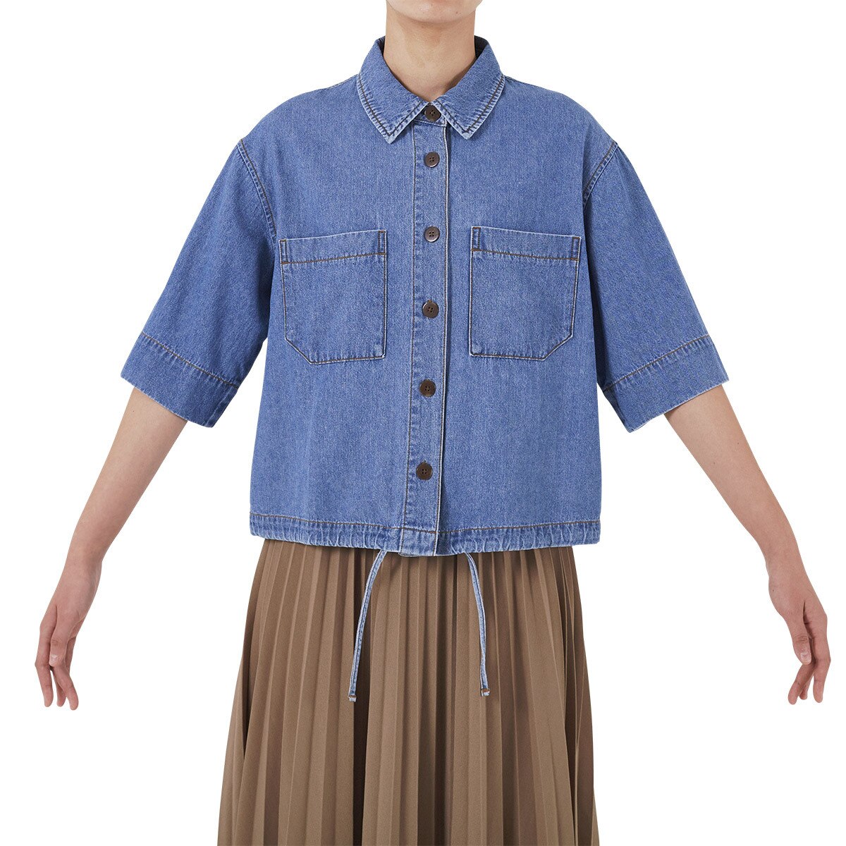 AK 앤클라인 여성 셔츠 재킷 - 블루 | 코스트코 코리아